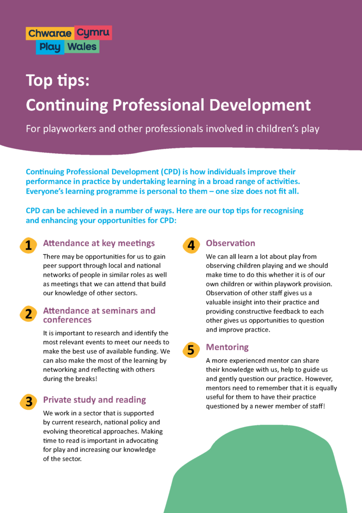 Top tips: Continuing Professional Development - Play Wales