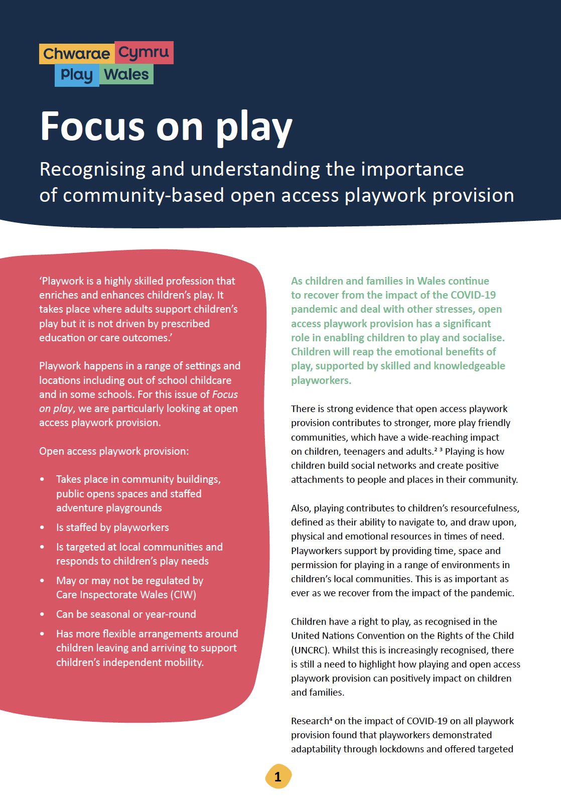 Focus on play – Community and town councils - Play Wales